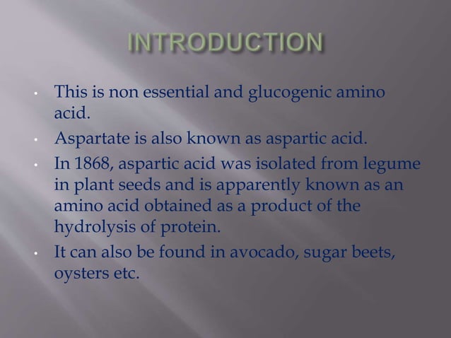 ASPARTATE AMINO ACID | PPTX | Chemistry | Science