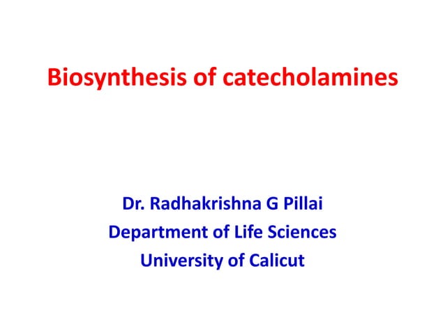 Biosynthesis of catecholamines | PPTX