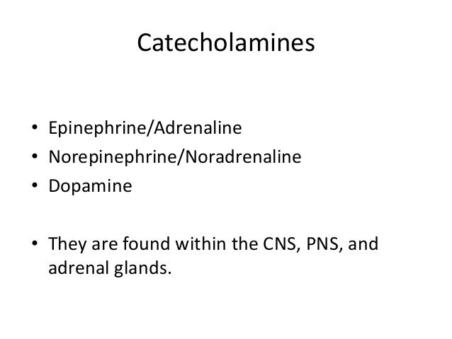 Biosynthesis of catecholamines