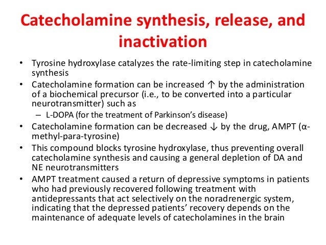 Biosynthesis of catecholamines