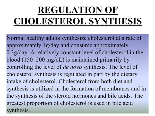BIOSYNTHESIS OF CHOLESTEROL | PPTX | Chemistry | Science