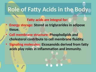 "Biosynthesis of Fatty Acids: Pathways and Mechanisms" | PPTX