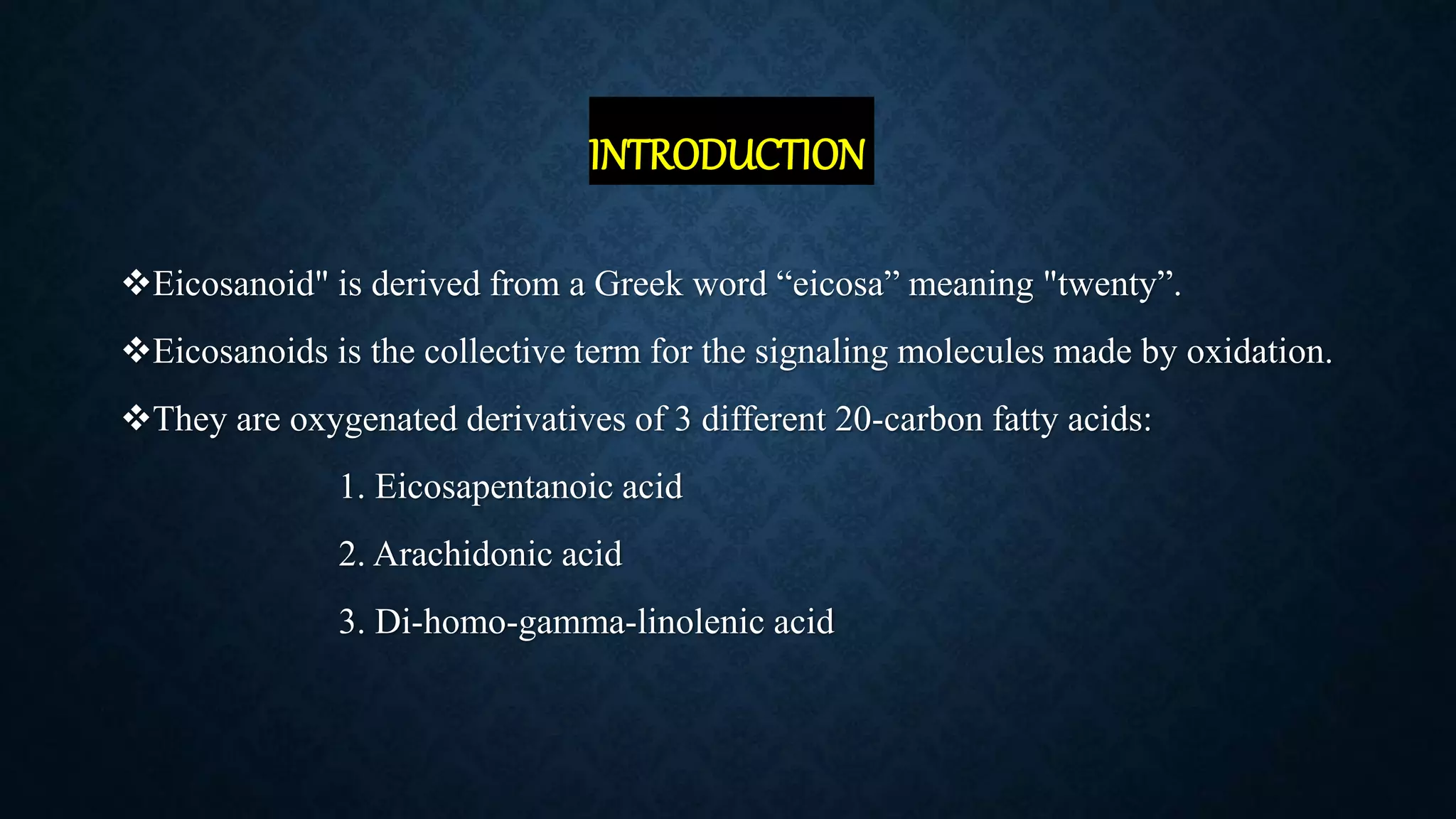 Biosynthesis of fatty acids & eicosanoids | PPTX