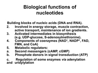 Biosynthesis of nucleotides | PPTX