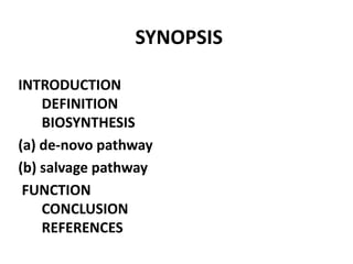 Biosynthesis of nucleotides | PPTX