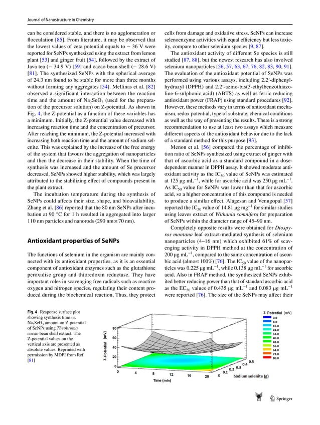 Biosynthesis Of Selenium Nanoparticles Using Plant Pdf Chemistry Science