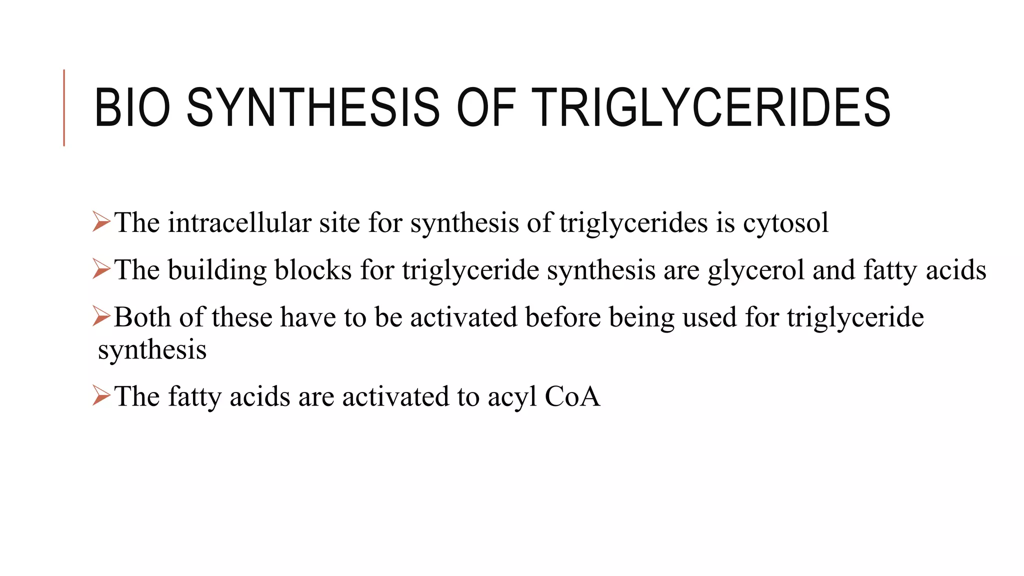 Biosynthesis of triacylglycerol | PPTX