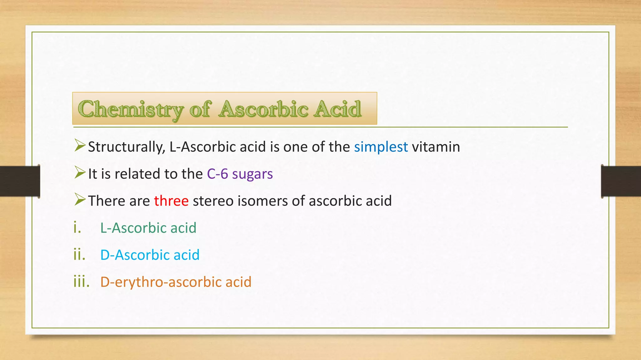 Biosynthetic pathway of ascorbic acid in higher plants....slides | PPT