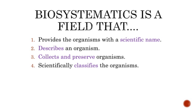 Biosystematics. | PPTX