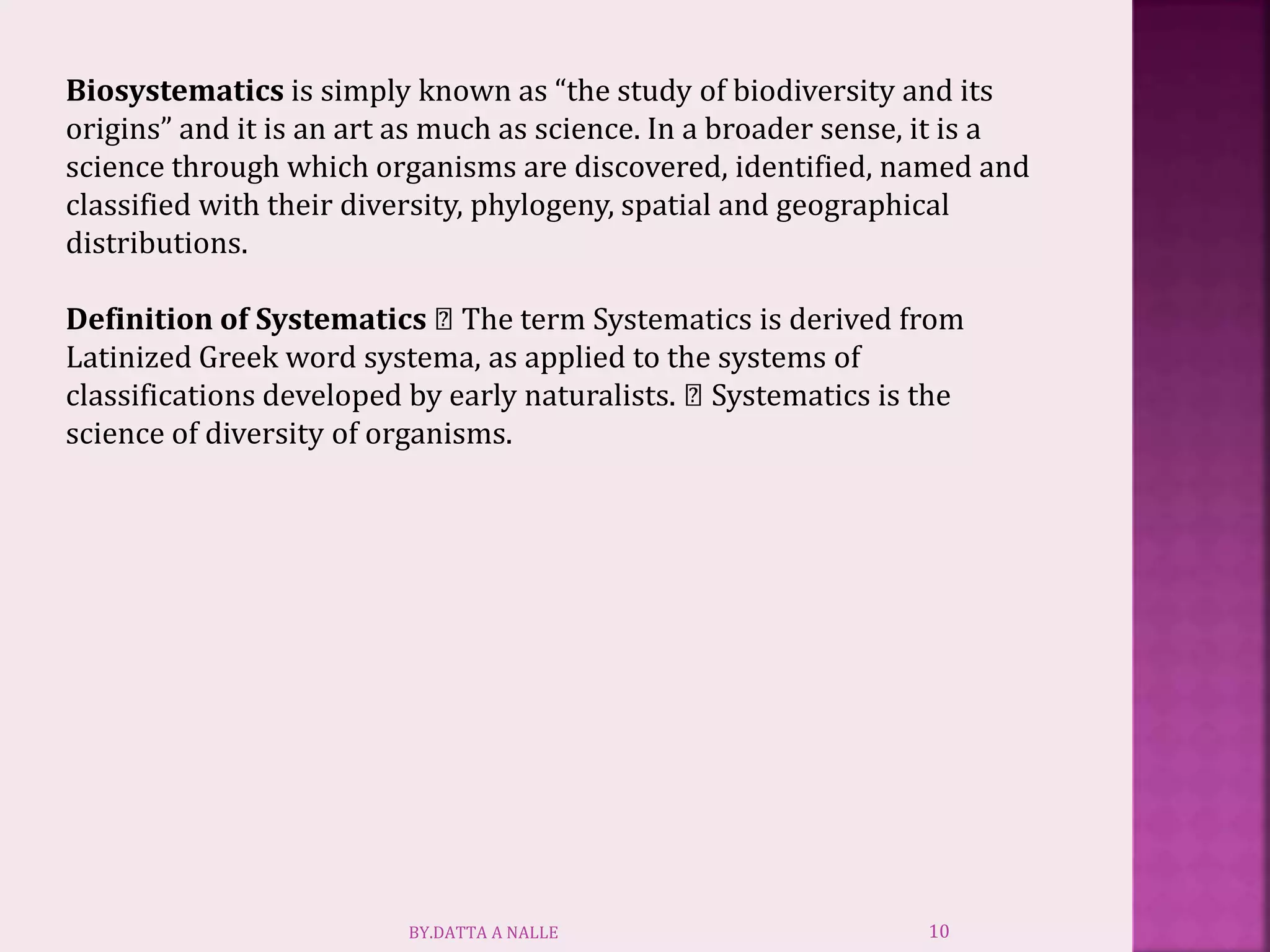 Biosystematics, and types of taxonomy | PPTX