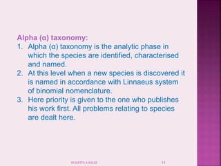 Biosystematics, and types of taxonomy | PPTX
