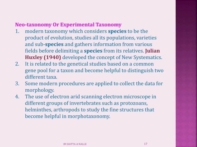 Biosystematics, and types of taxonomy | PPTX | Biological Sciences | Science