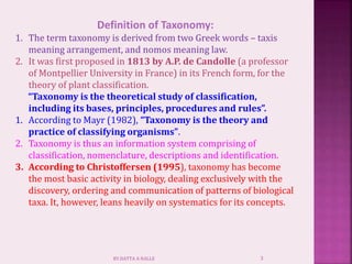 Biosystematics, and types of taxonomy | PPTX