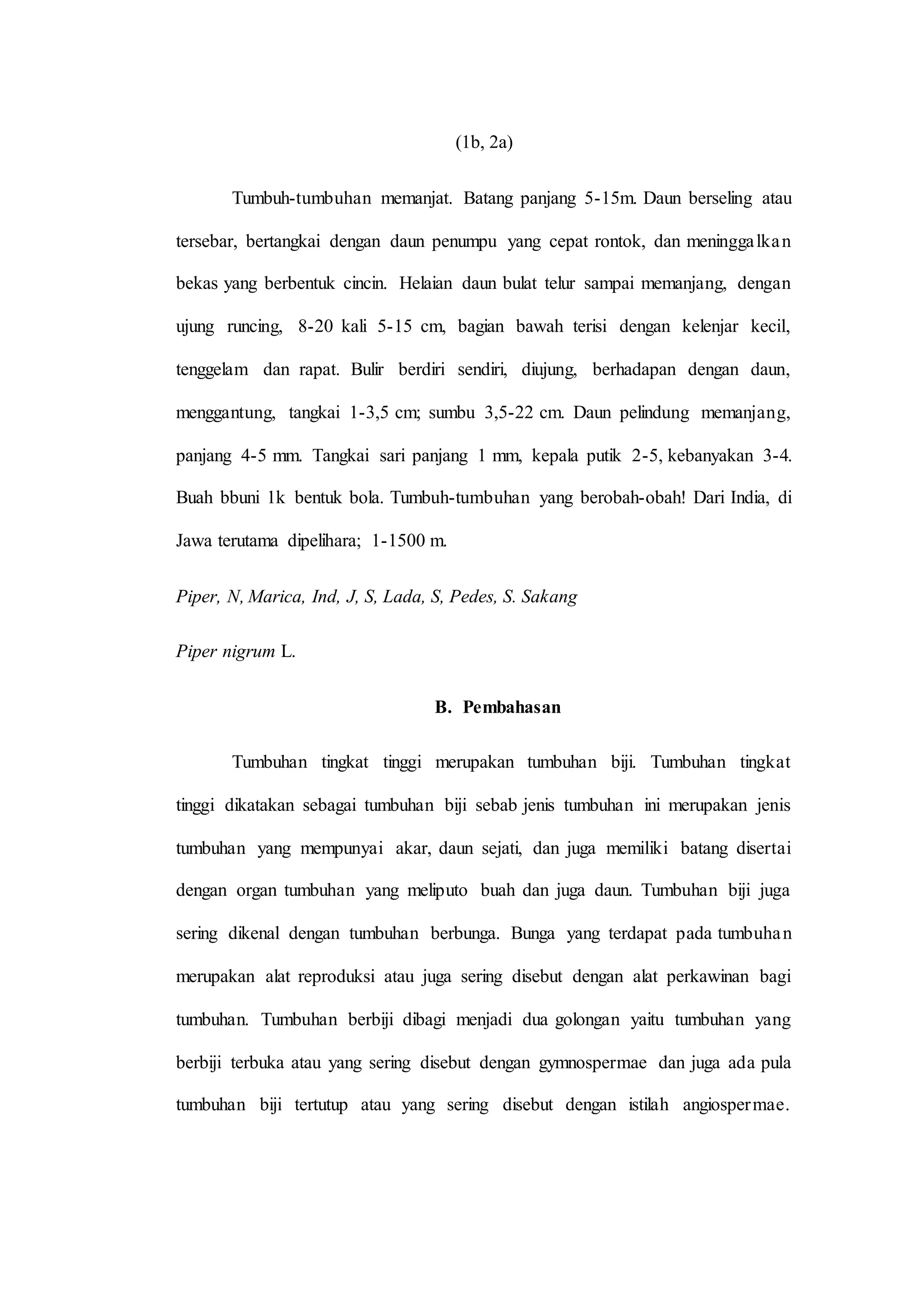 Laporan Praktikum IDENTIFIKASI & KLASIFIKASI TUMBUHAN || Biologi ...