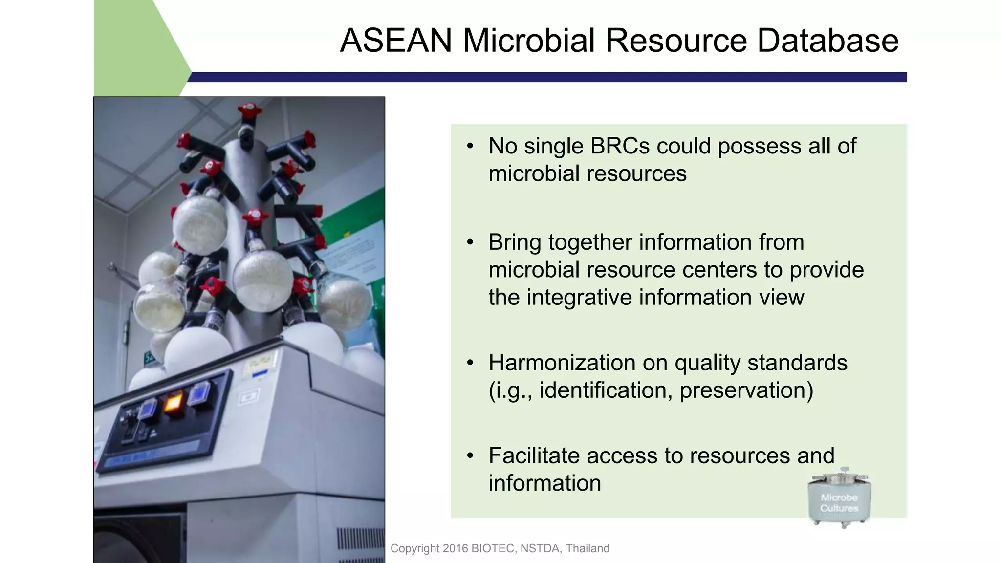 Thailand Bioresource Research Center (TBRC) | PPTX | Biotech and ...