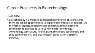 Biotechnology courses | PPTX