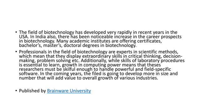 Biotechnology courses | PPT