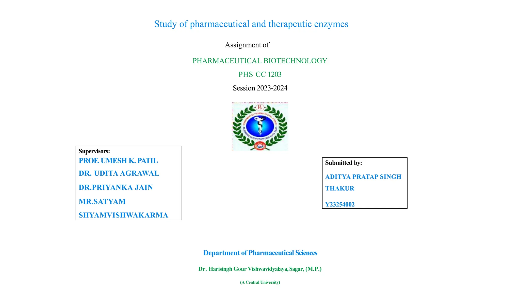 Biotech Study Of Pharmaceutical Enzymes Pptx