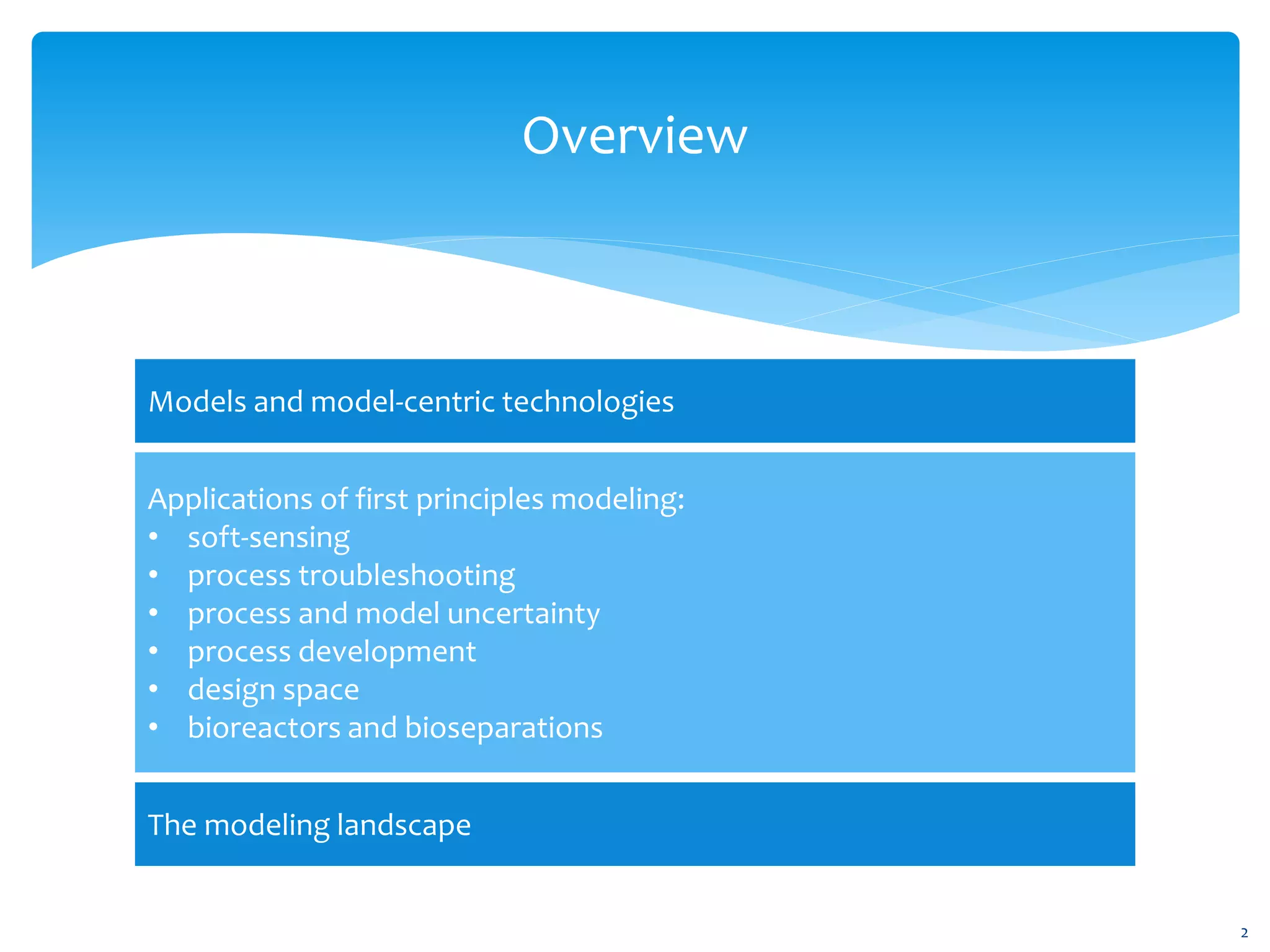 First principles models as a tool to accelerate innovation in the ...
