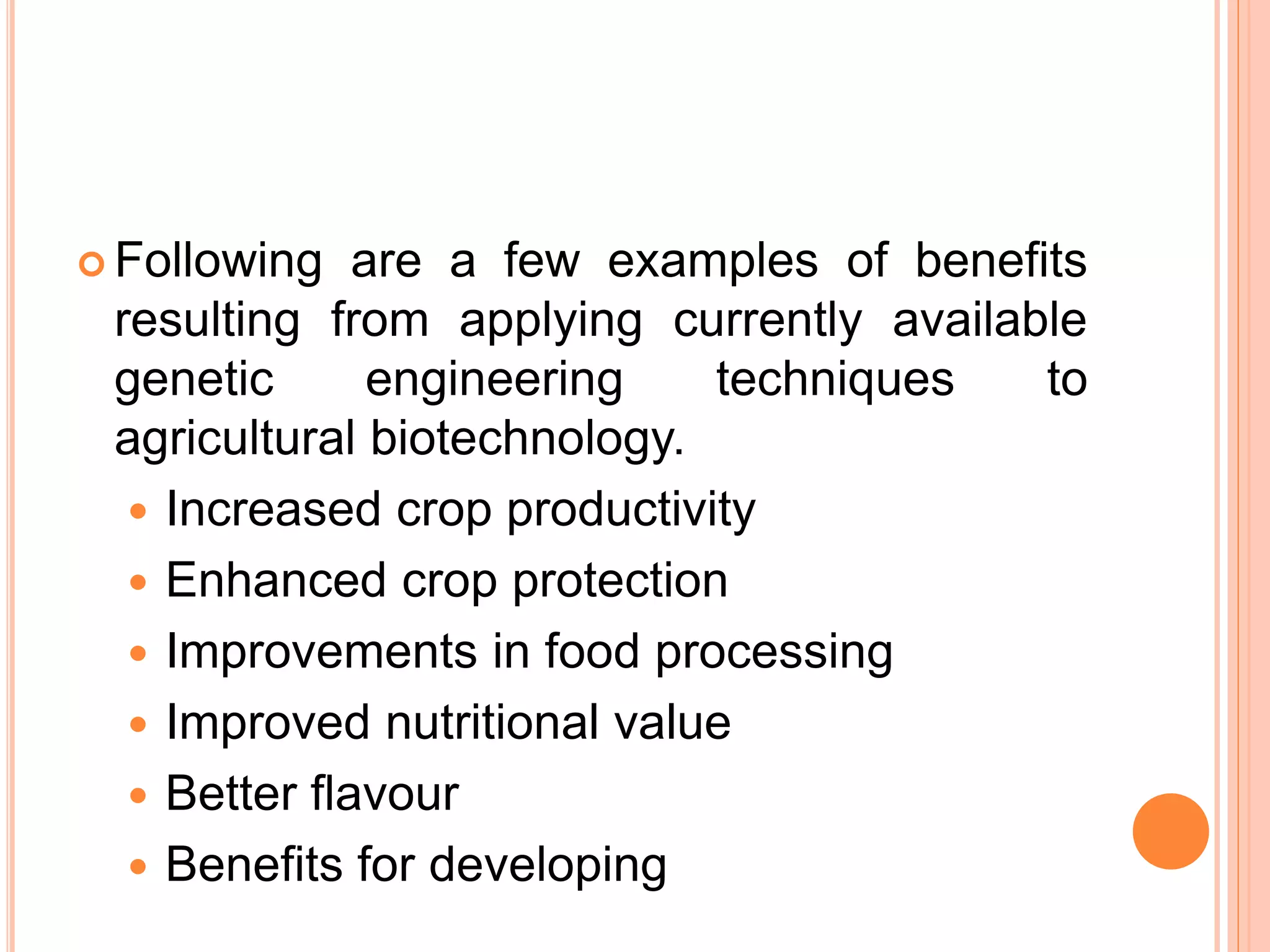 role of biotechnology in agriculture | PPTX