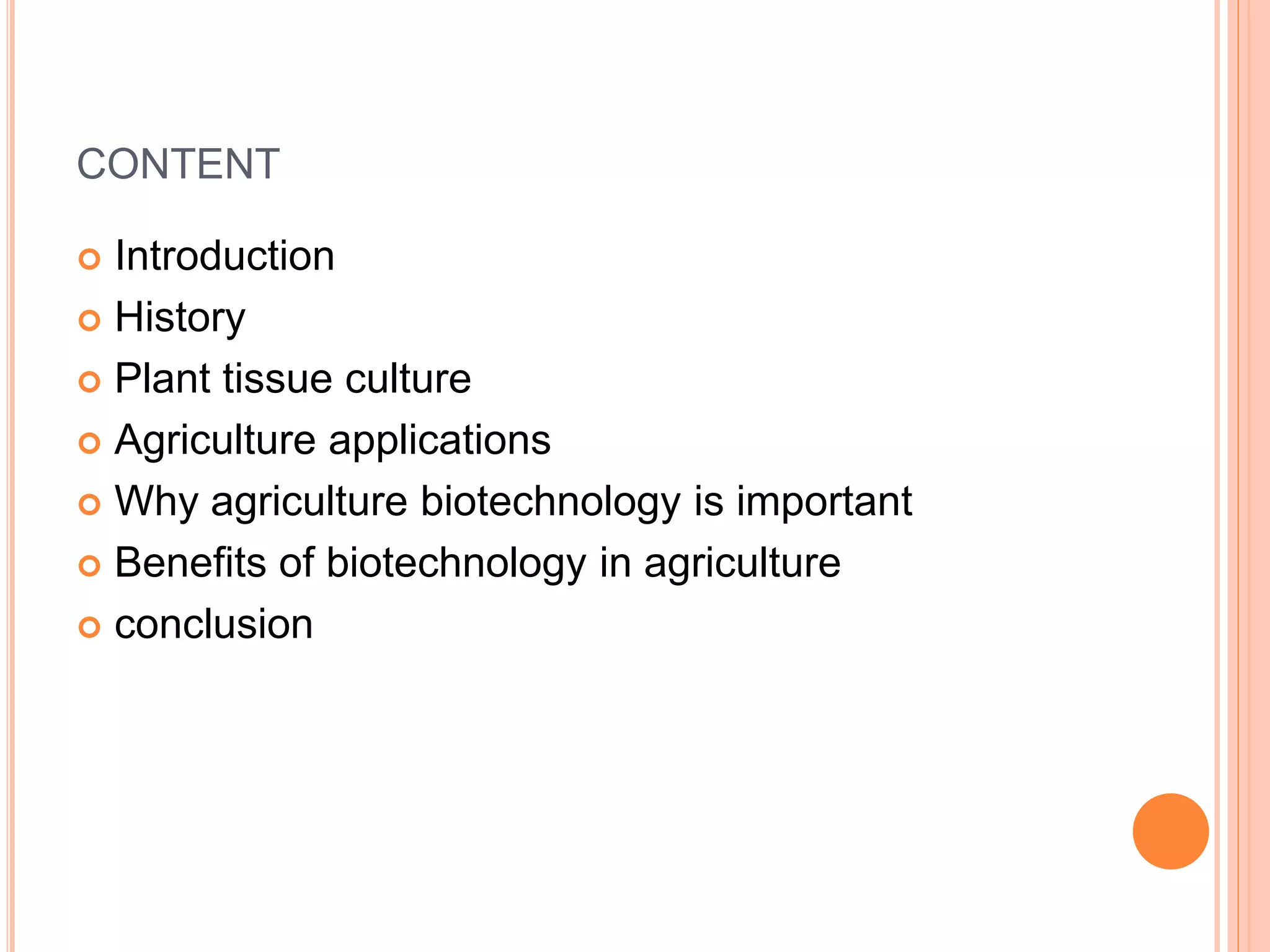 role of biotechnology in agriculture | PPTX