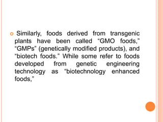 role of biotechnology in agriculture | PPTX