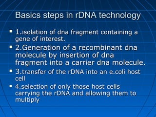 Tools of biotechnology | PPT
