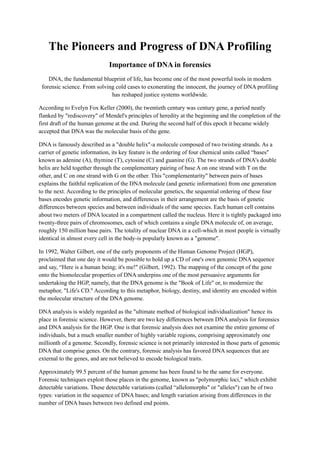 DNA Profiling and STR Typing in Forensics: From Molecular Techniques to ...