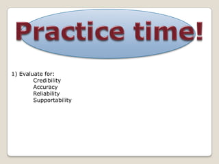 Evaluating Sources | PPTX