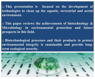 Biotechnology for Clean Environment | PPSX | Gardening | Home & Garden