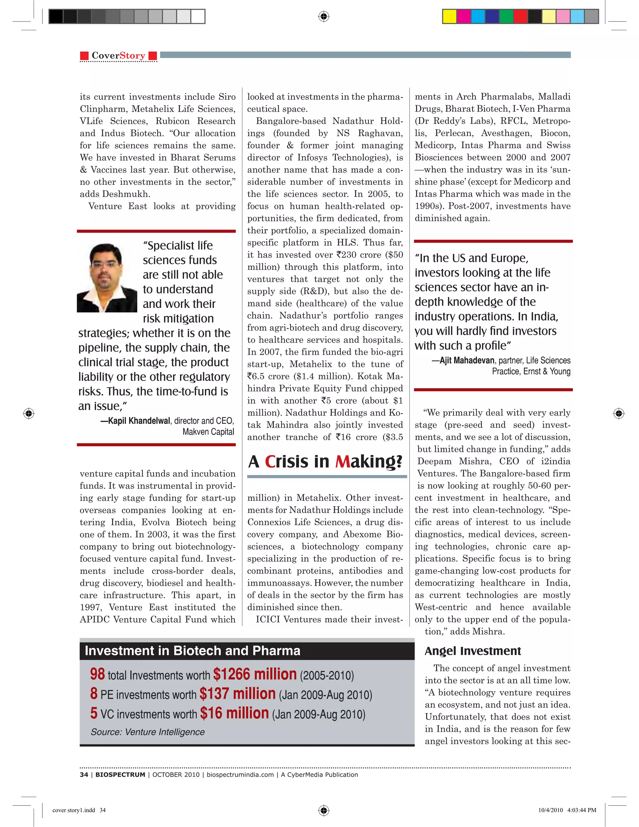 Bio tech funding in India : Kapil Khandelwal, www.kapilkhandelwal.com | PDF