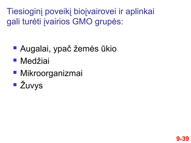 Biotechnologijos ir GMO | PPT