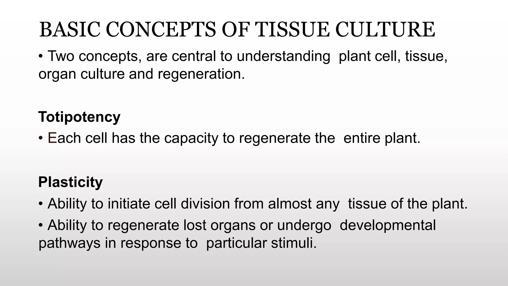 Biotechnology: steps in tissue culture | PPTX