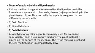 Biotechnology: steps in tissue culture | PPTX