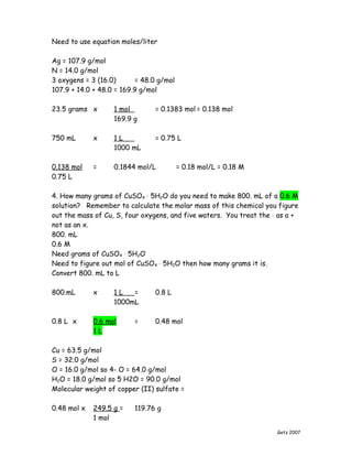 Biotech math problems_part1_answers (1) | PDF