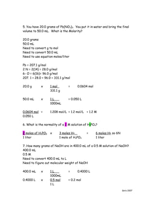 Biotech math problems_part1_answers (1) | PDF