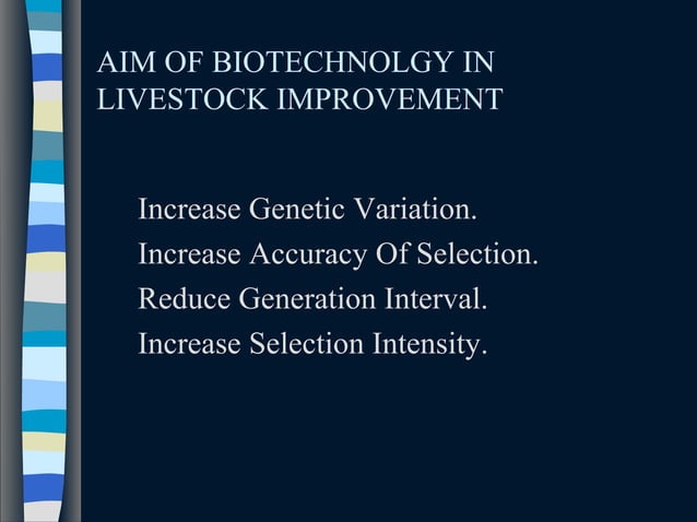 Biotechnology in livestock improvement | PPT | Infertility ...