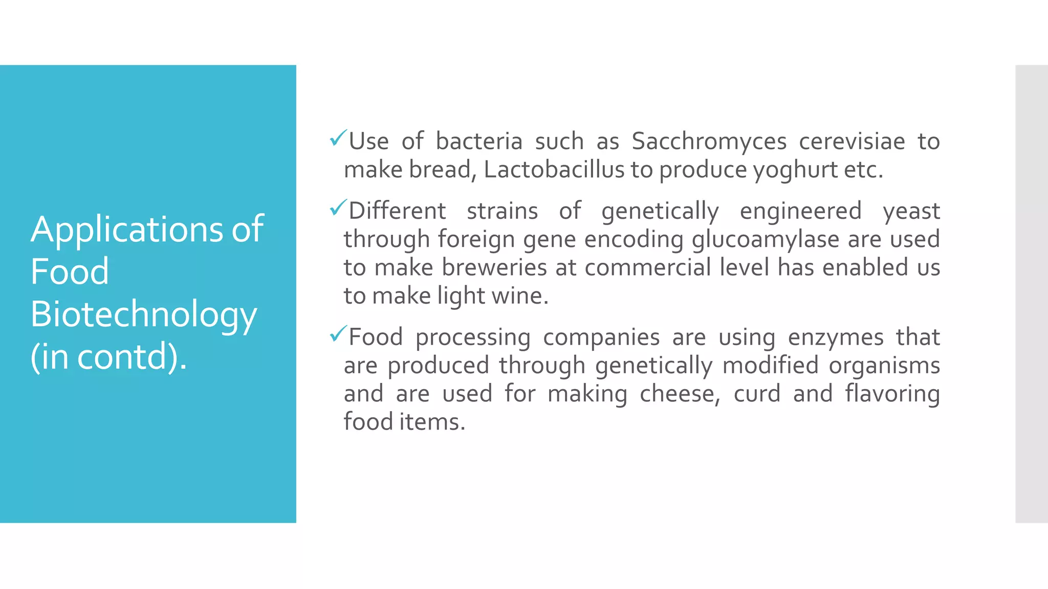 Biotechnological applications in Food Processing | PDF | Genetics | Science