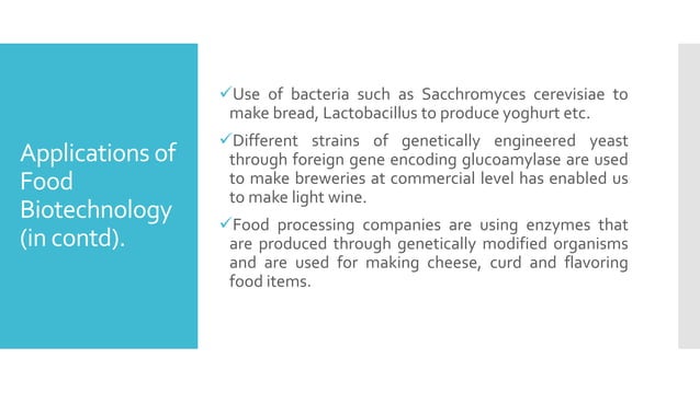 Biotechnological applications in Food Processing | PDF | Genetics | Science