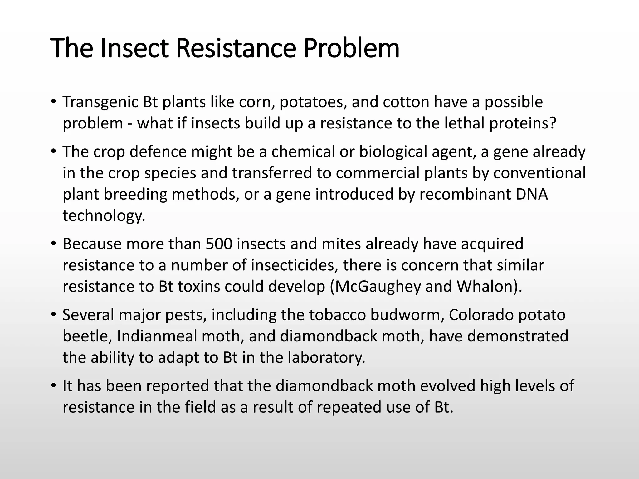 Biotechnological approach to develop insect resistant crops | PDF