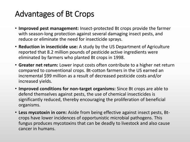 Biotechnological approach to develop insect resistant crops | PDF