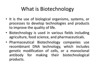 Biotechnological aspects of product development | PPT