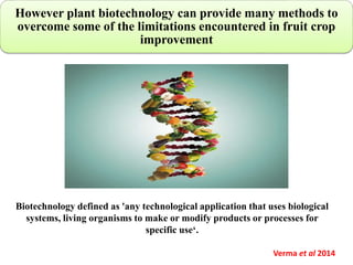 Biotechnological interventions for crop improvement in fruit crops.pptx