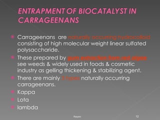 ENTRAPMENT OF CELL IMMOBILIZATION | PPT