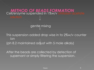 ENTRAPMENT OF CELL IMMOBILIZATION | PPT