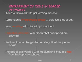 ENTRAPMENT OF CELL IMMOBILIZATION | PPT