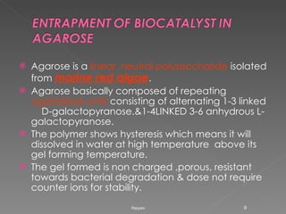 ENTRAPMENT OF CELL IMMOBILIZATION | PPT