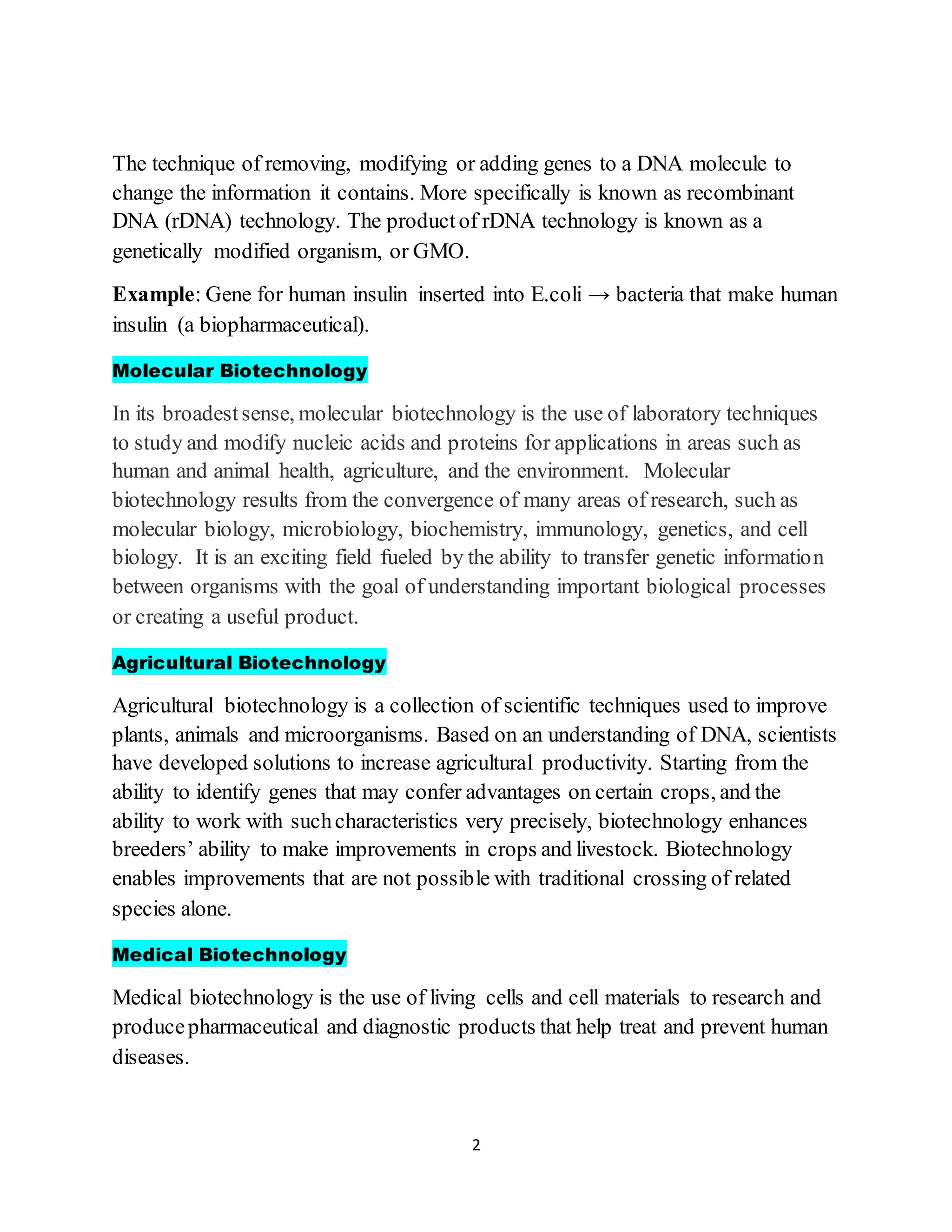 Biotechnology | DOCX