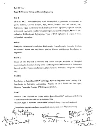 Biotechnology syllabus | PDF