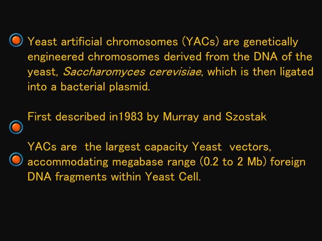 Biotechnology: Yeast Artificial Chromosome Cloning Vector | PPTX ...